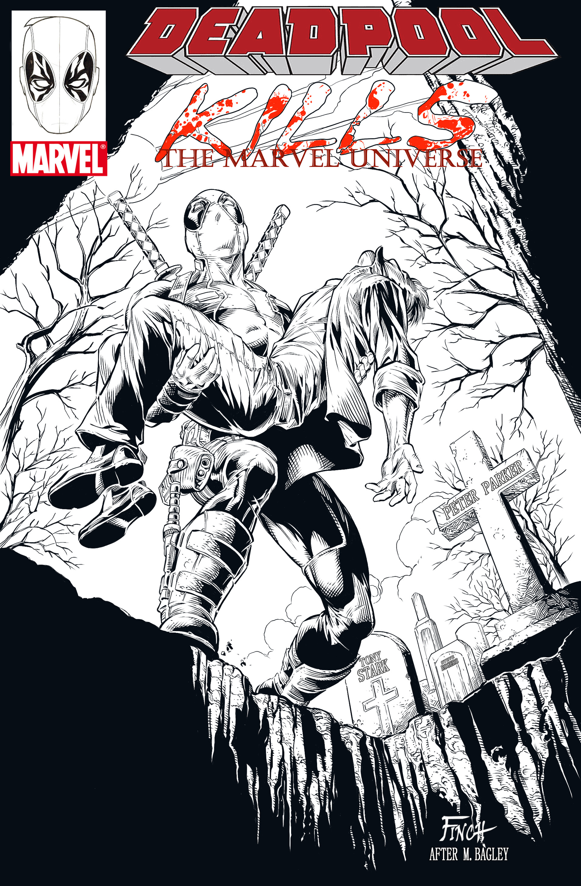 ArtStation - Deadpool kills the marvel universe commission