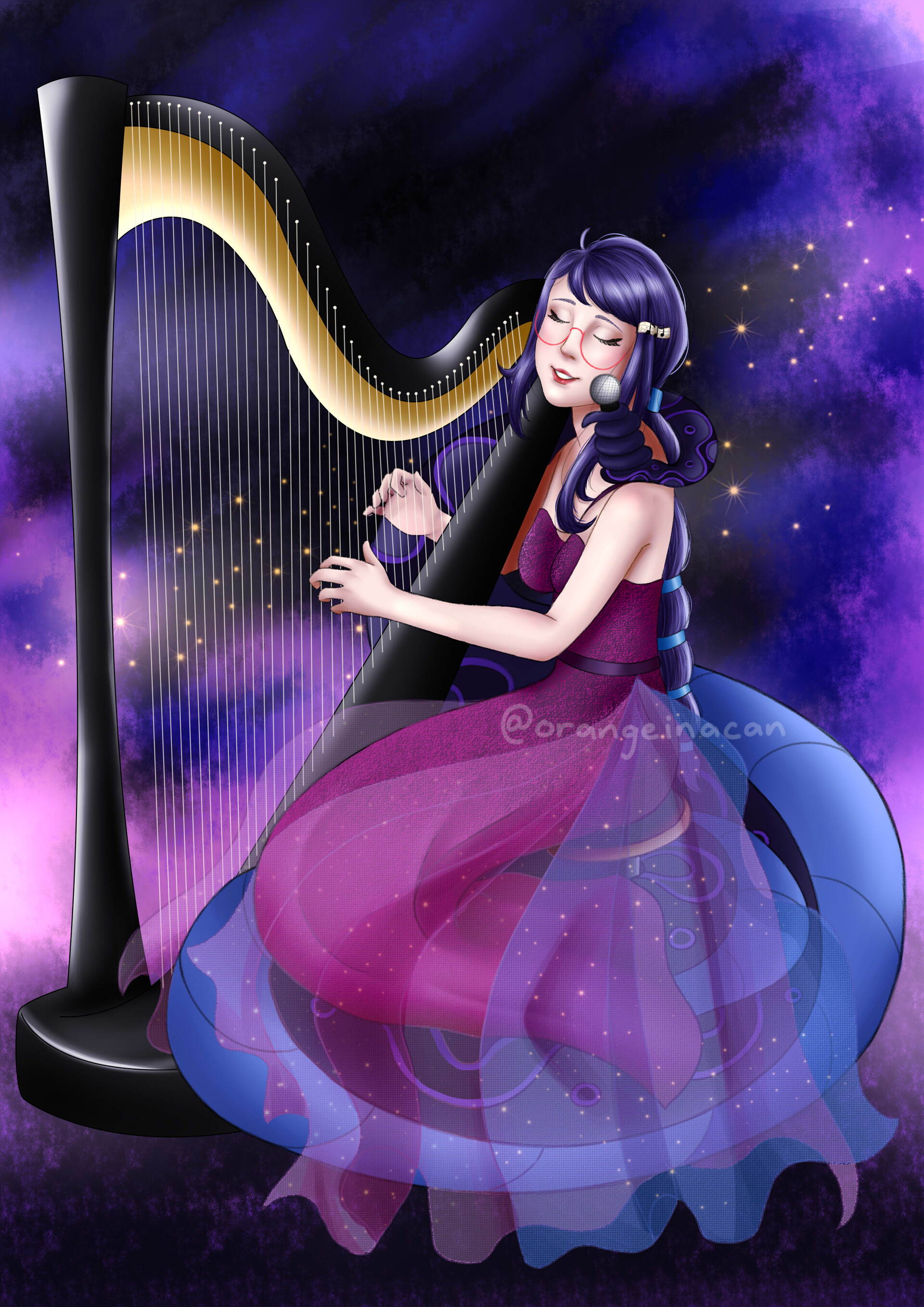 ArtStation - Lila Playing the Harp (Commissioned work)