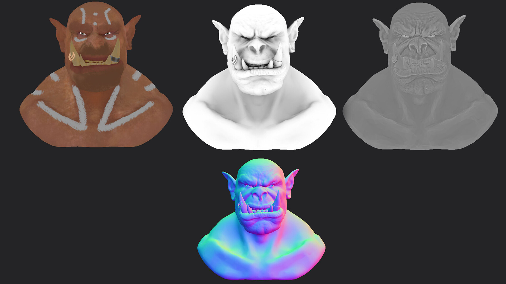Sharan - Orc - Texturing and groom Task Blender