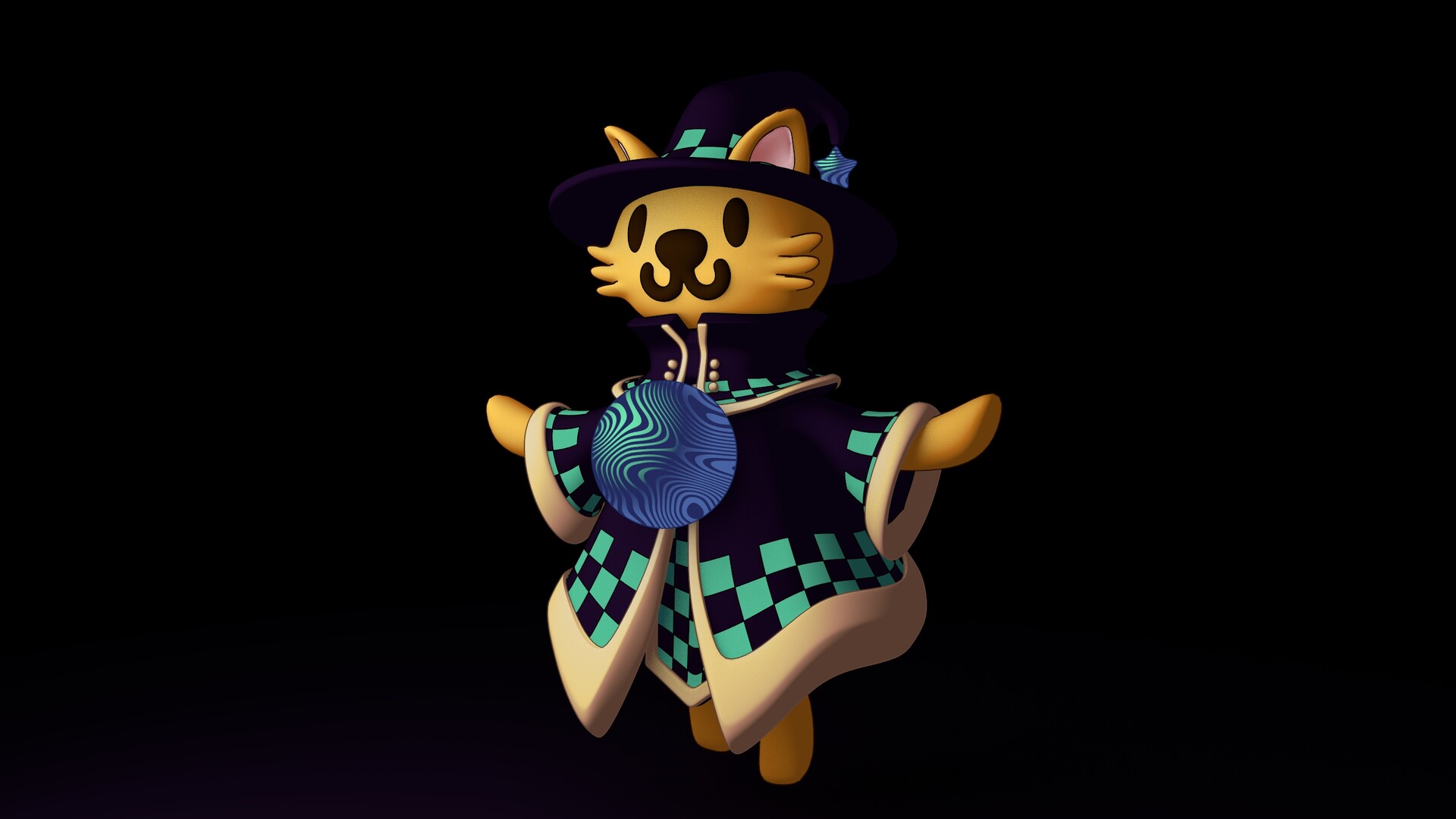 ArtStation - Cel Shaded Mage Cat
