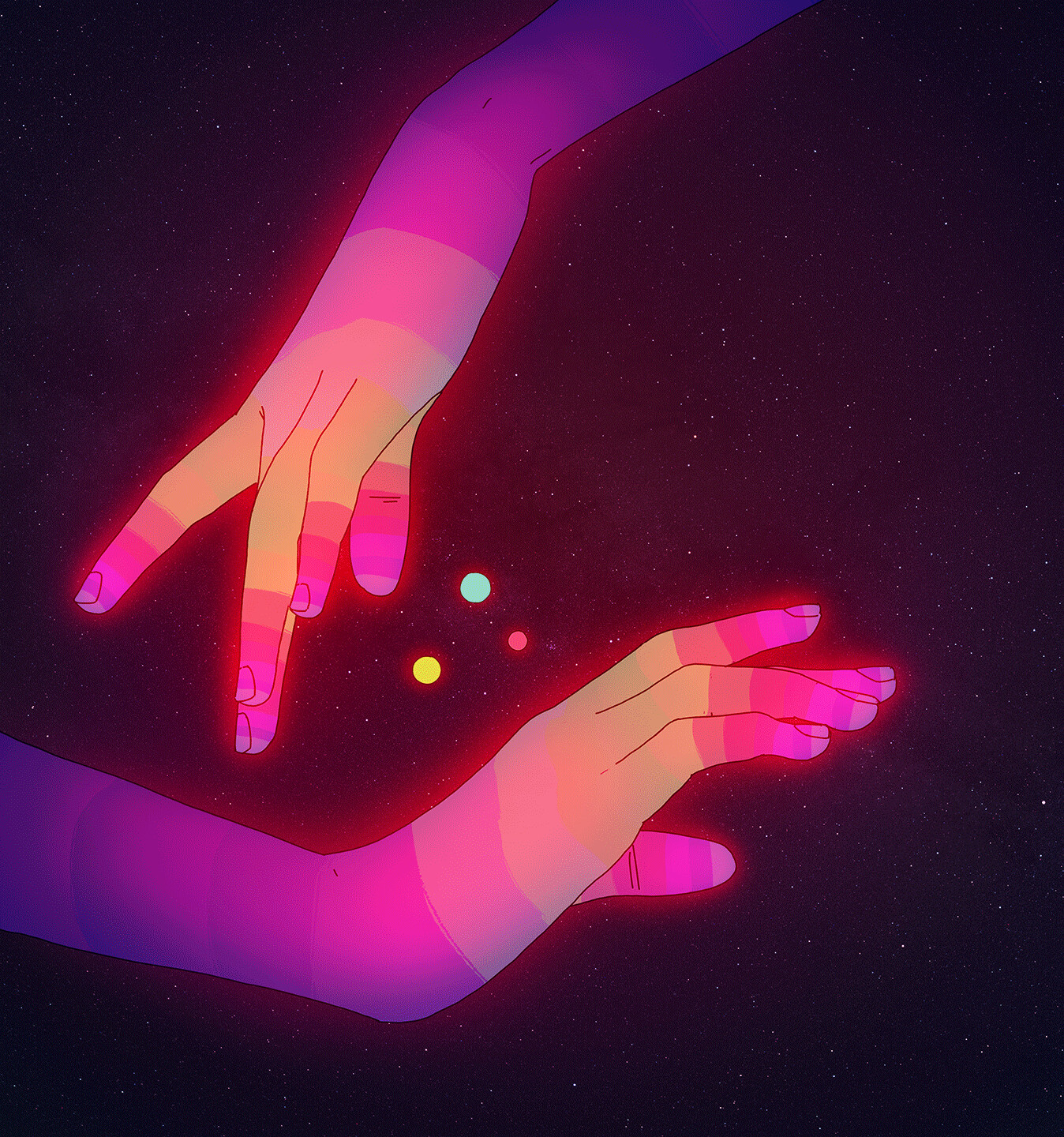 ArtStation - Psychedelic Energy Hands #3 (GIF)