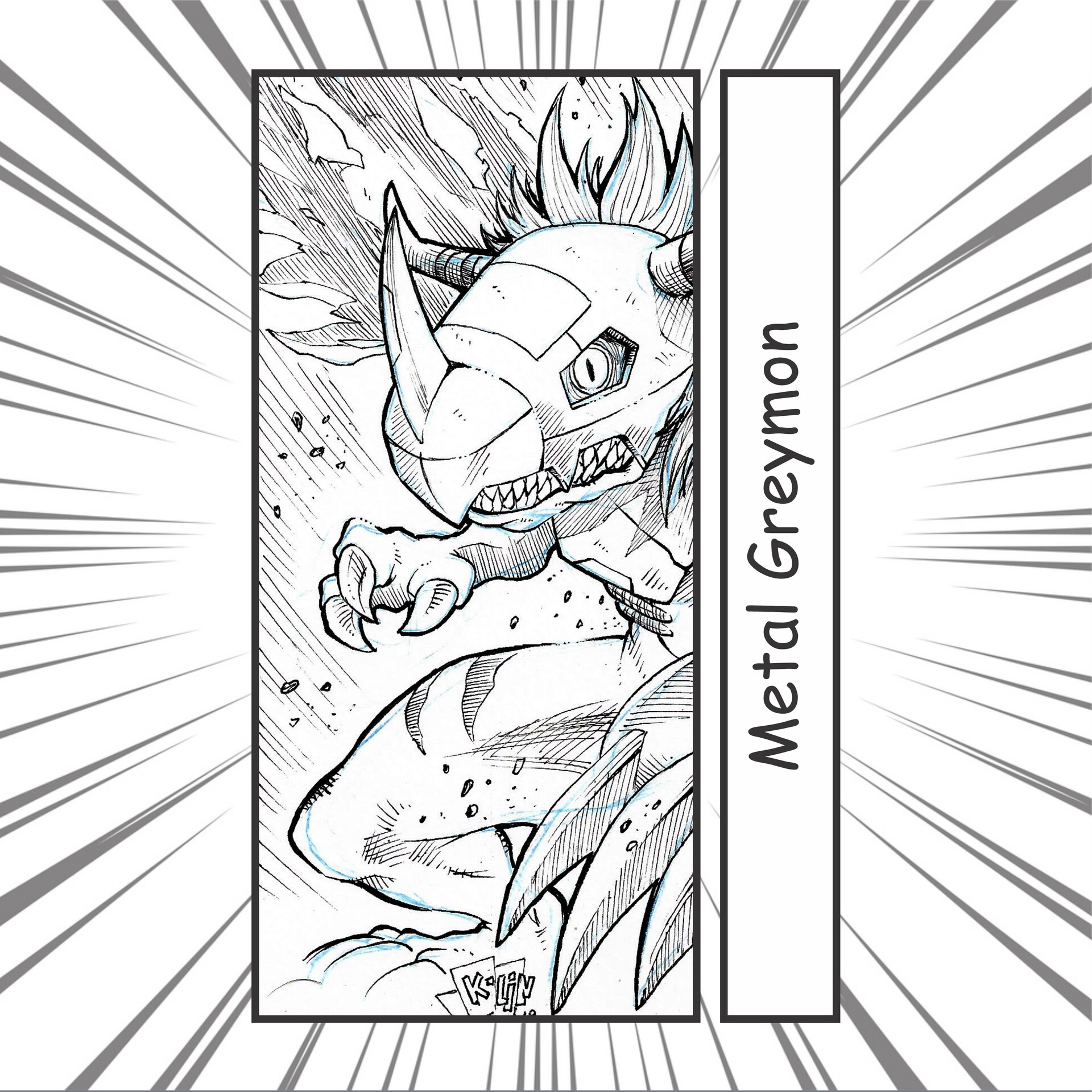 metal greymon coloring pages