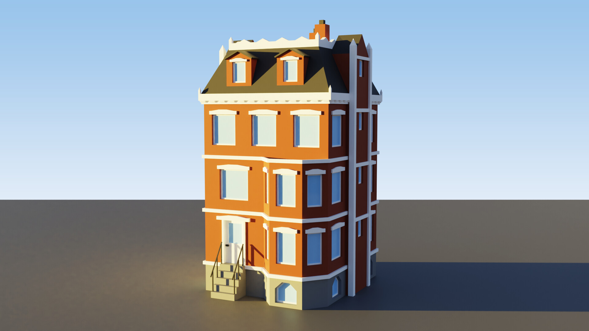ArtStation - Low poly Victorian style townhouse