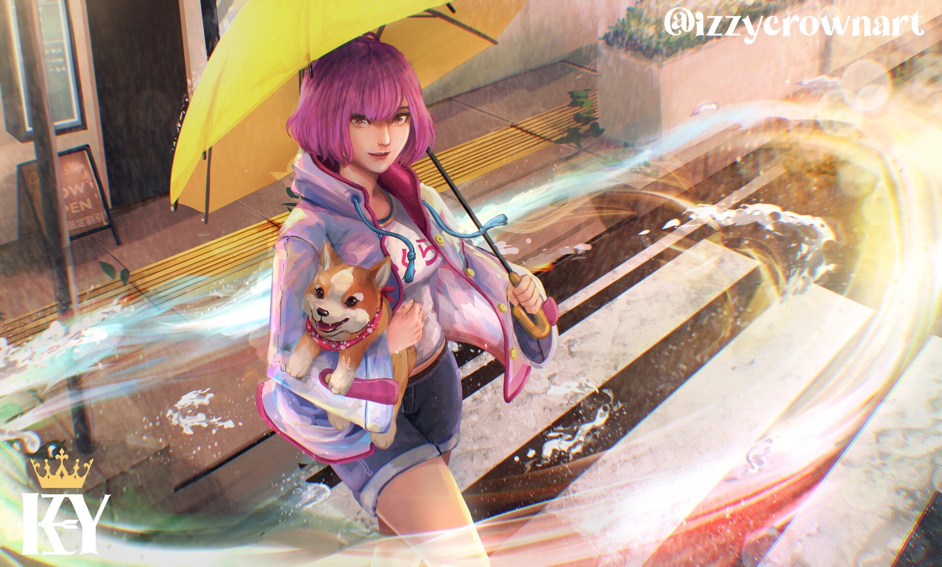 ArtStation - Kagura Rainy Walk - Mobile Legends Bang Bang