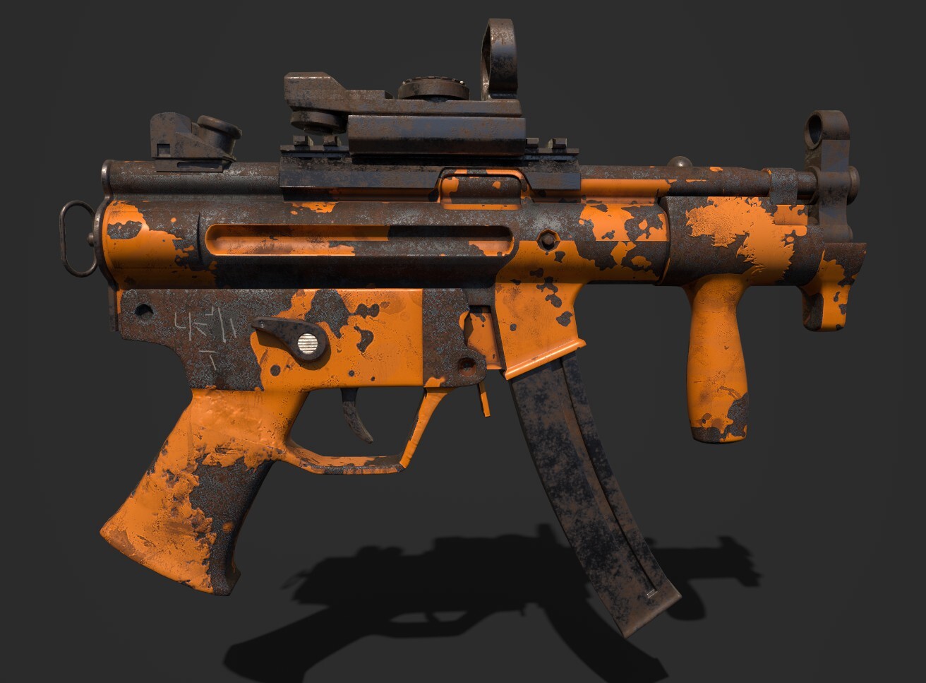 ArtStation - Old Rusted MP5 Gun