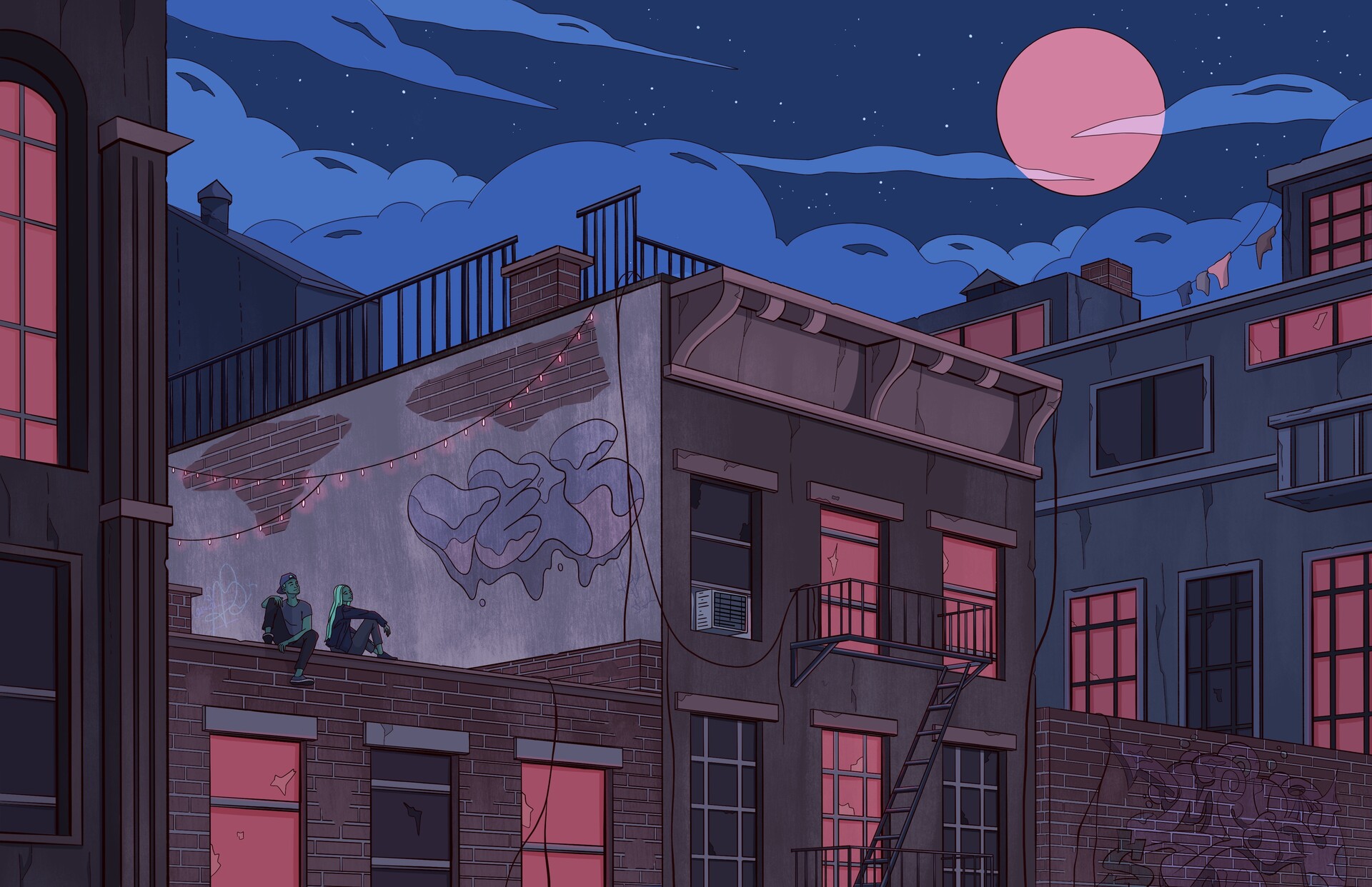 ArtStation - Alien Rooftop Hangs