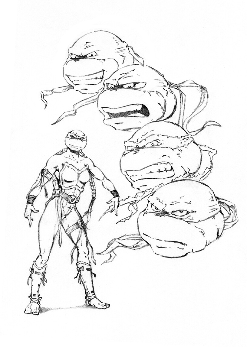 ninja turtle valentines coloring pages