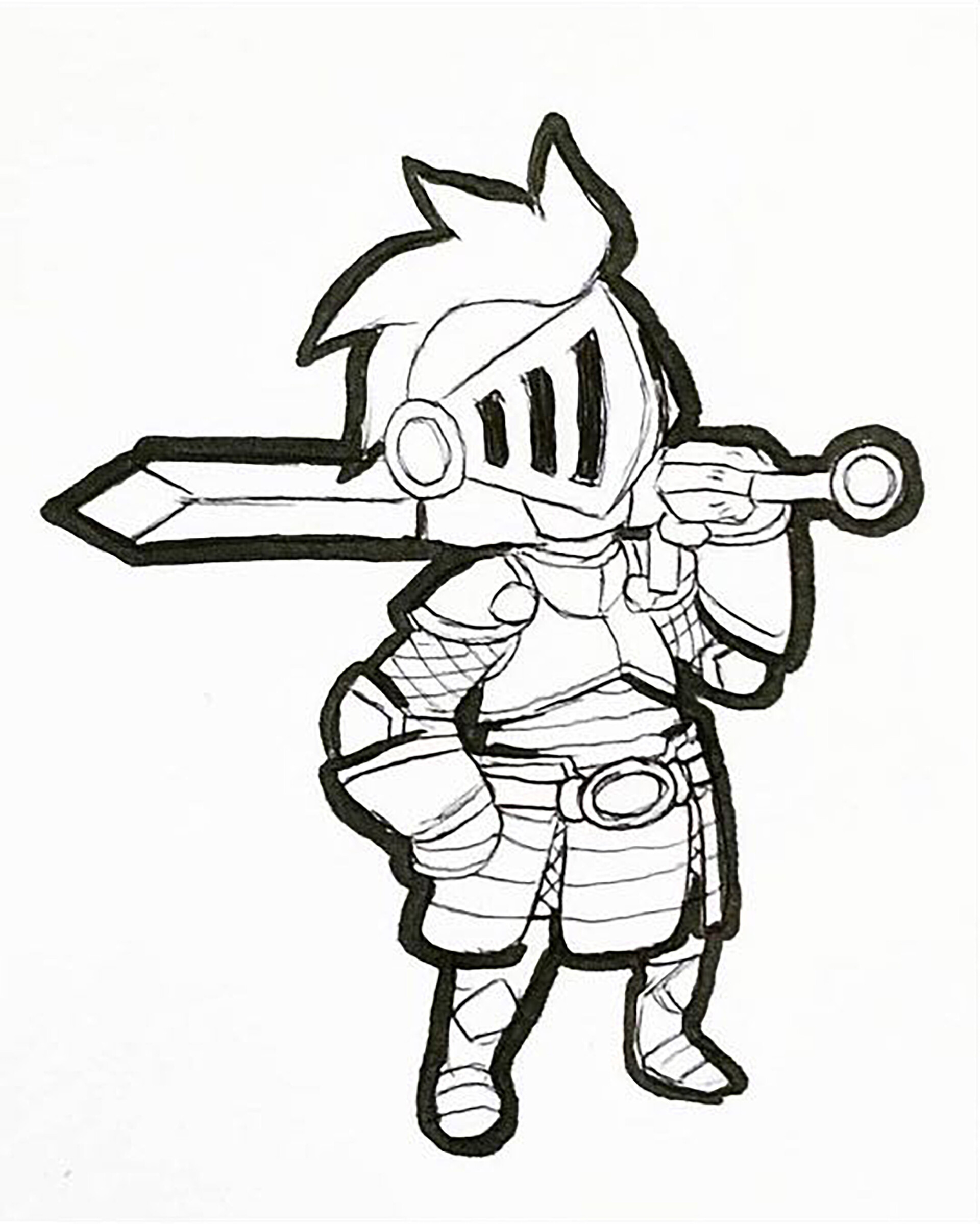 how to draw chibi knight