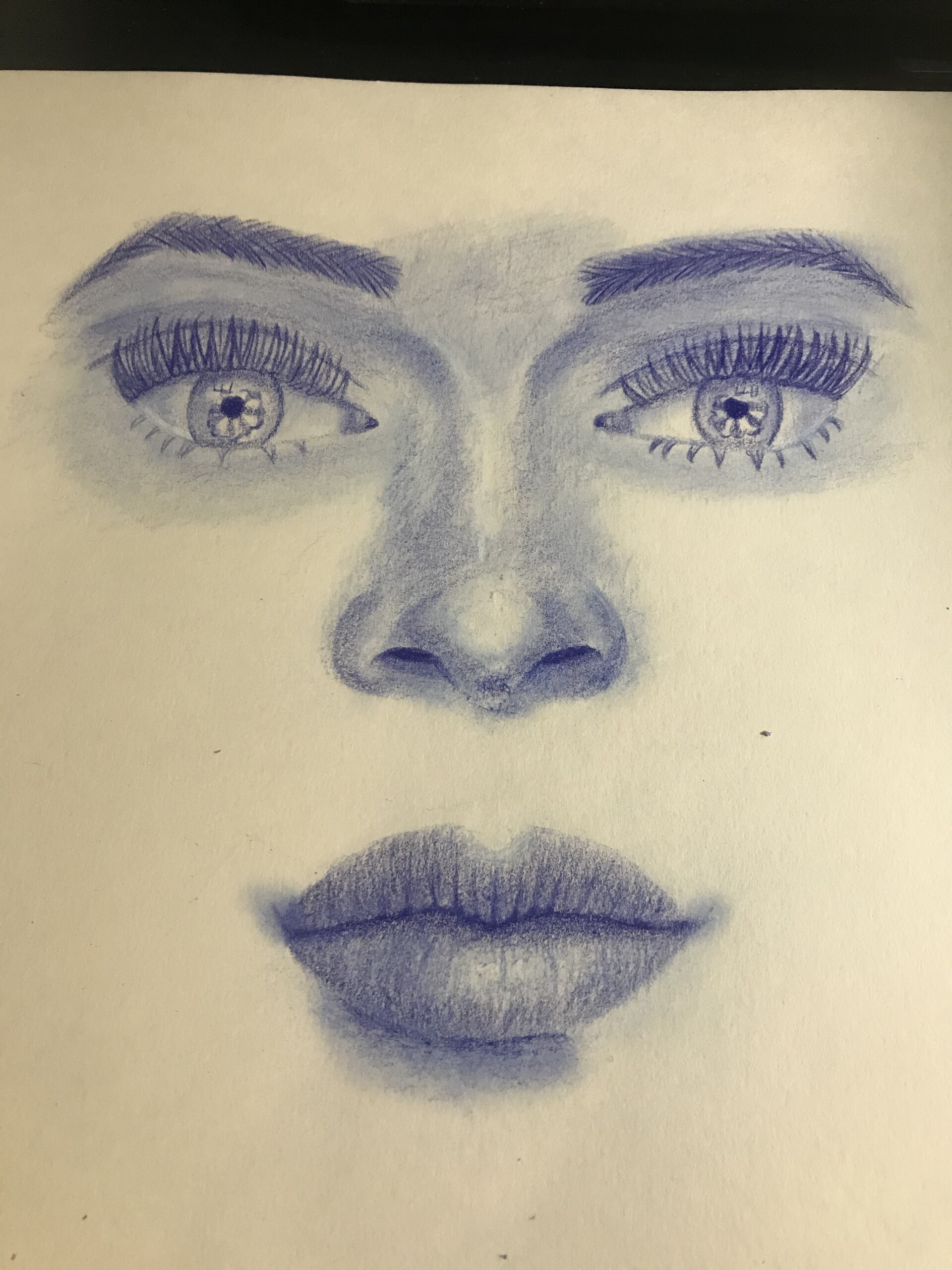 ArtStation - Realism attempt 1st time with blue prismacolor pencil
