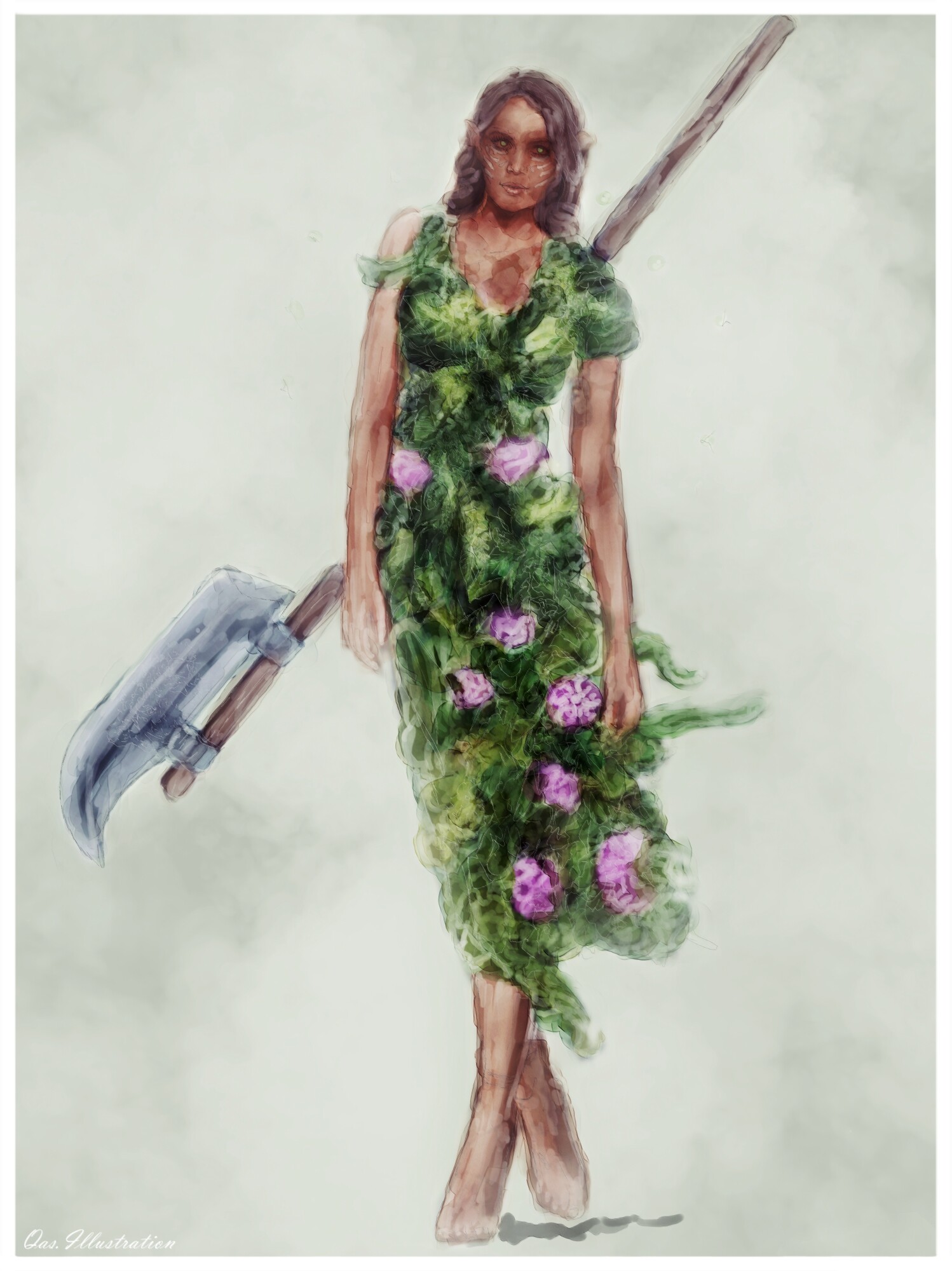 ArtStation - Avani the Verdant Bloodrage - DnD commission