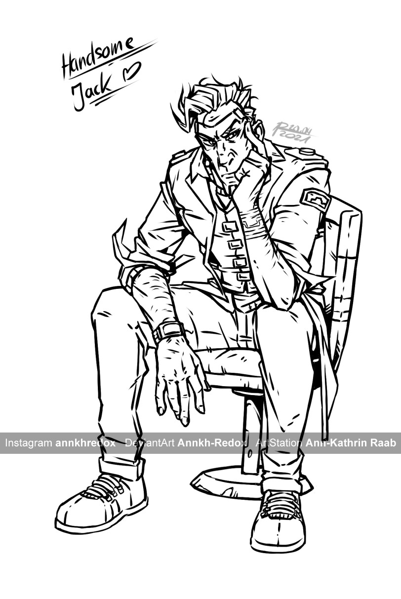 how to draw handsome jack