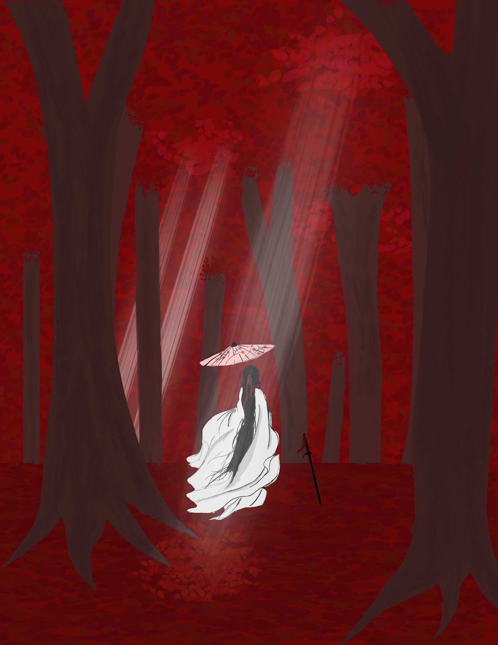 ArtStation - Geisha in demonic forest