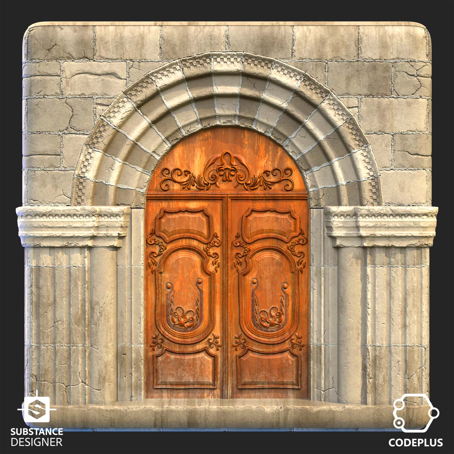ArtStation - Medieval stone porch - Substance Designer