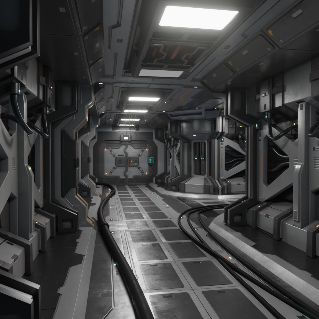 ArtStation - Sci Fi spaceship corridor