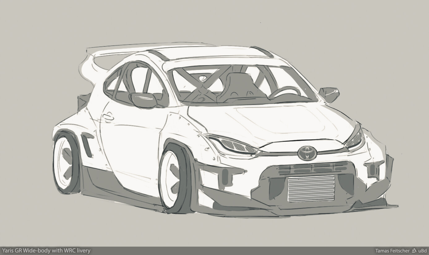 how to draw a wrc car