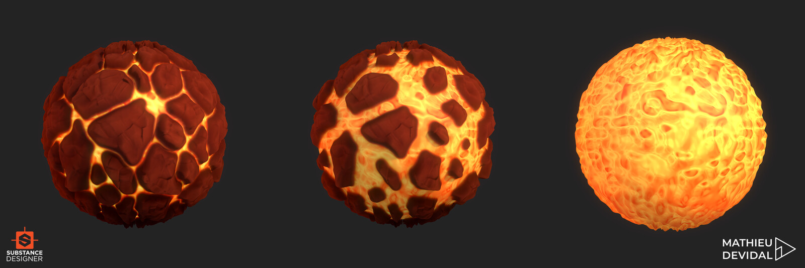 Mathieu Devidal - Stylized Lava Rock Material - Substance Designer