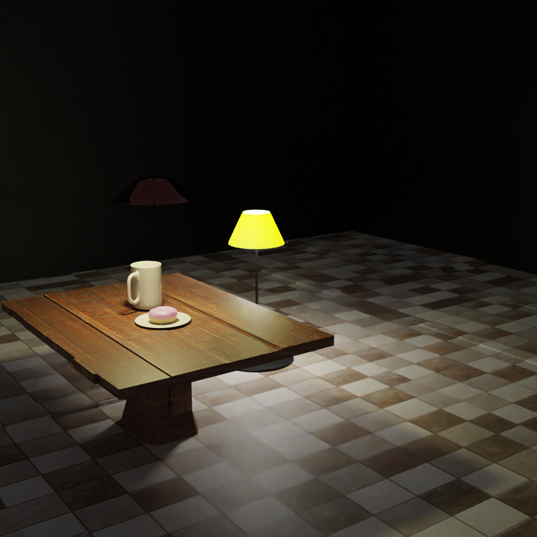 ArtStation - Lamp and coffee