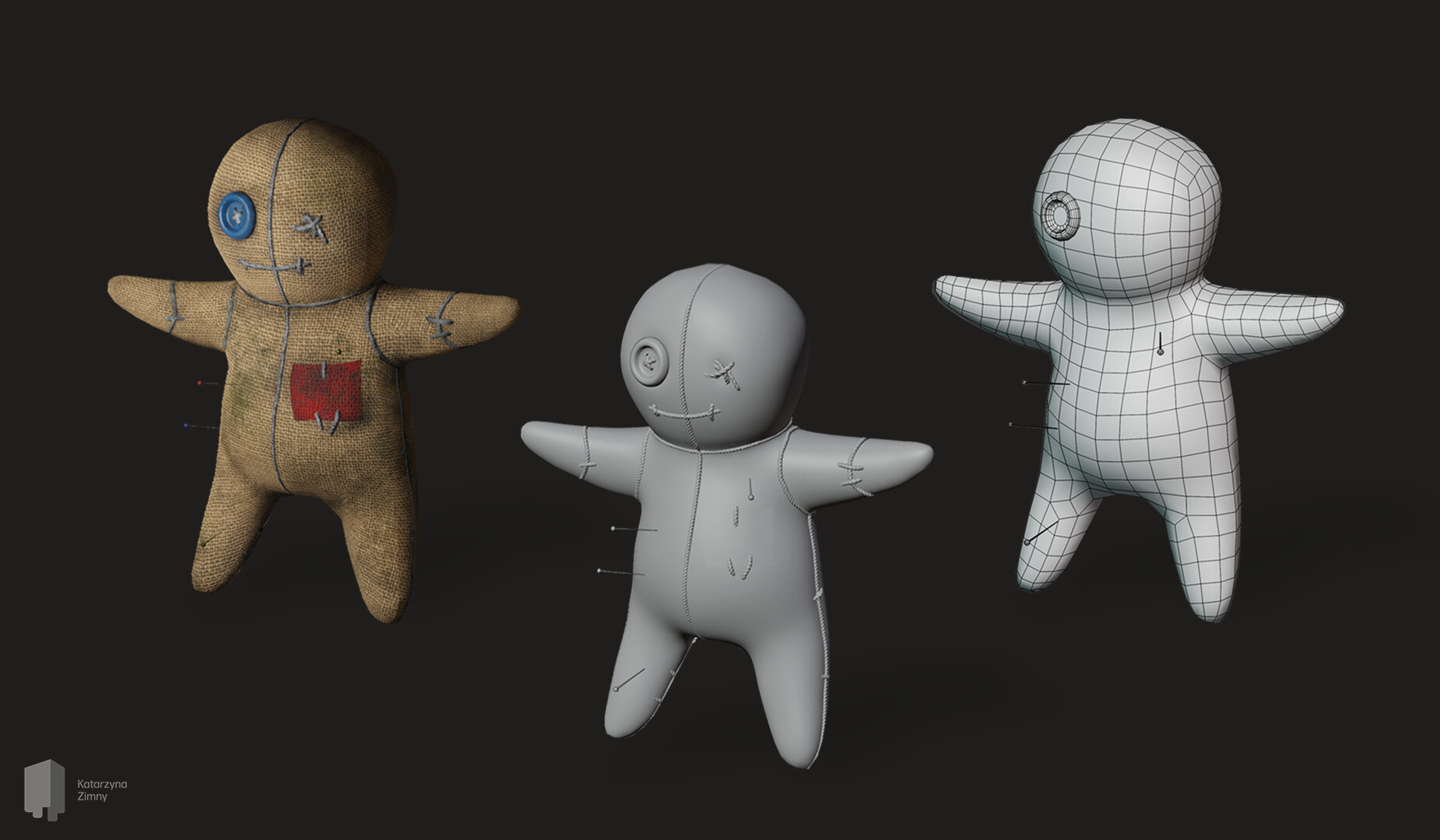 Katarzyna Zimny - Voodoo doll and witch hat on a chair