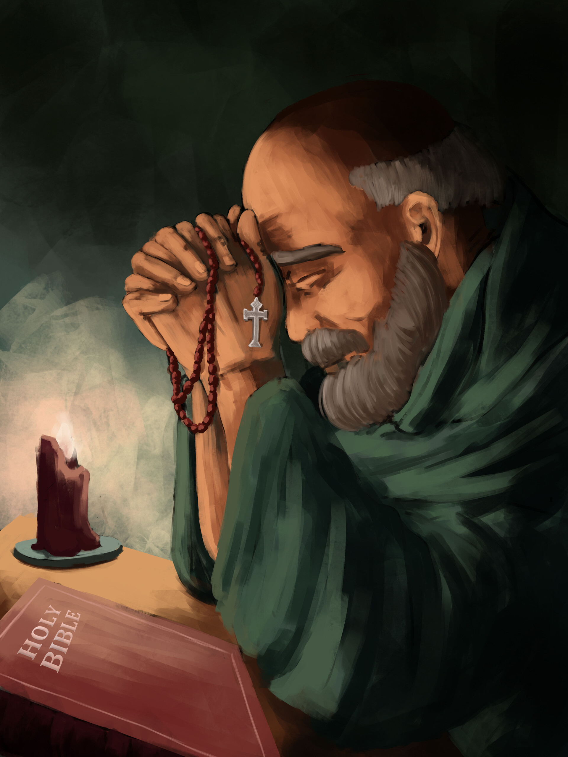 ArtStation - Praying Monk - Character Design for School