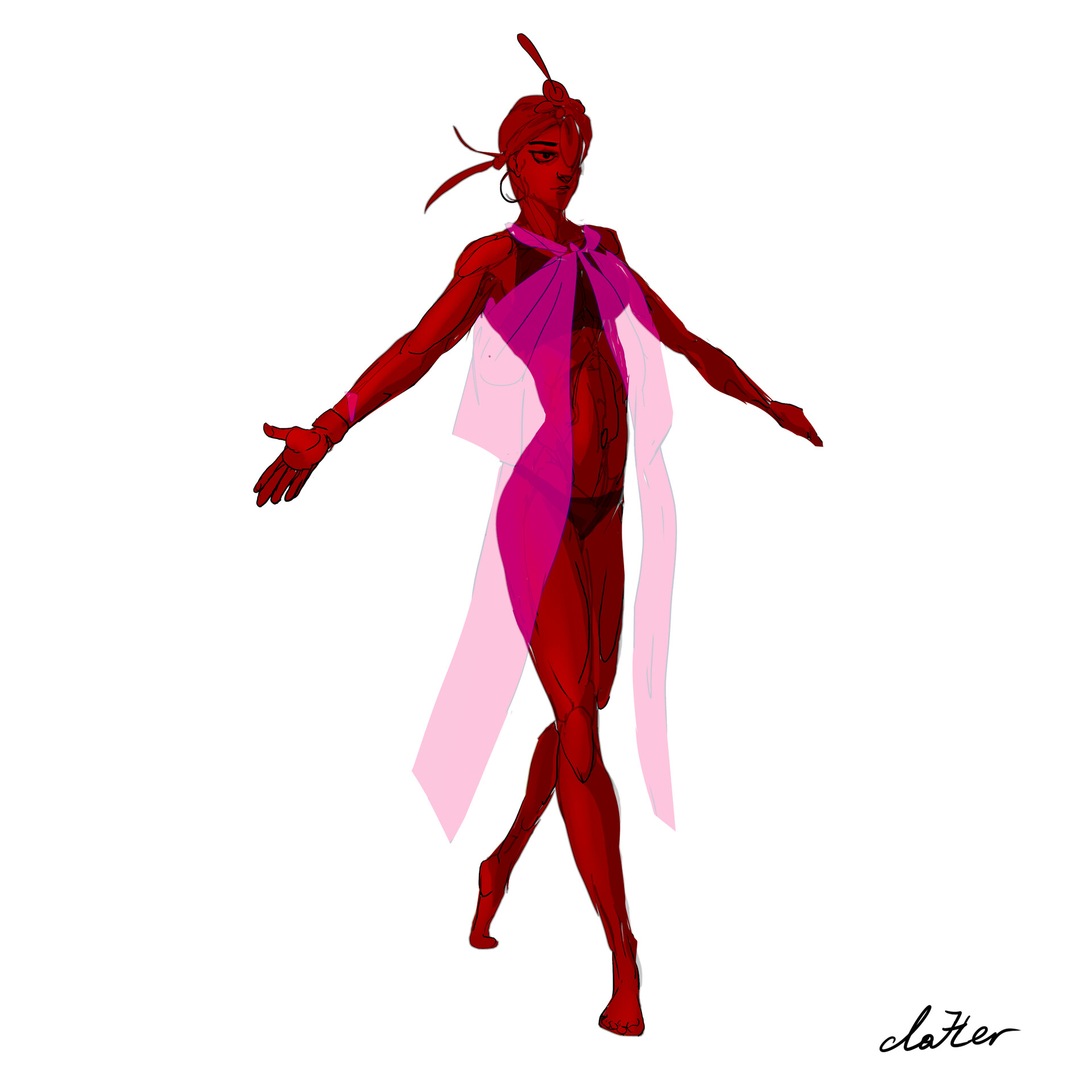 ArtStation - Sketch girl dance