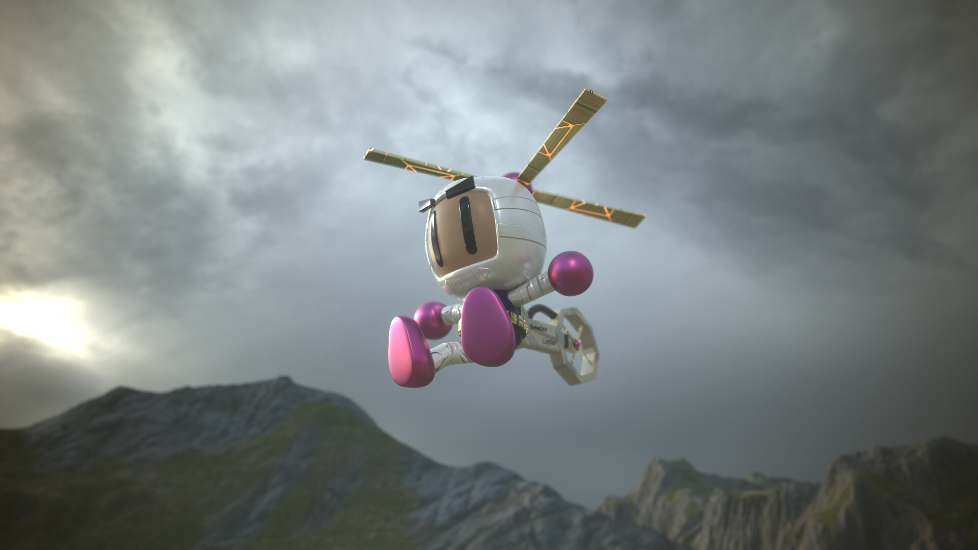 ArtStation - BOMBERMAN HERO: BOMBER COPTER RENDER REWORK