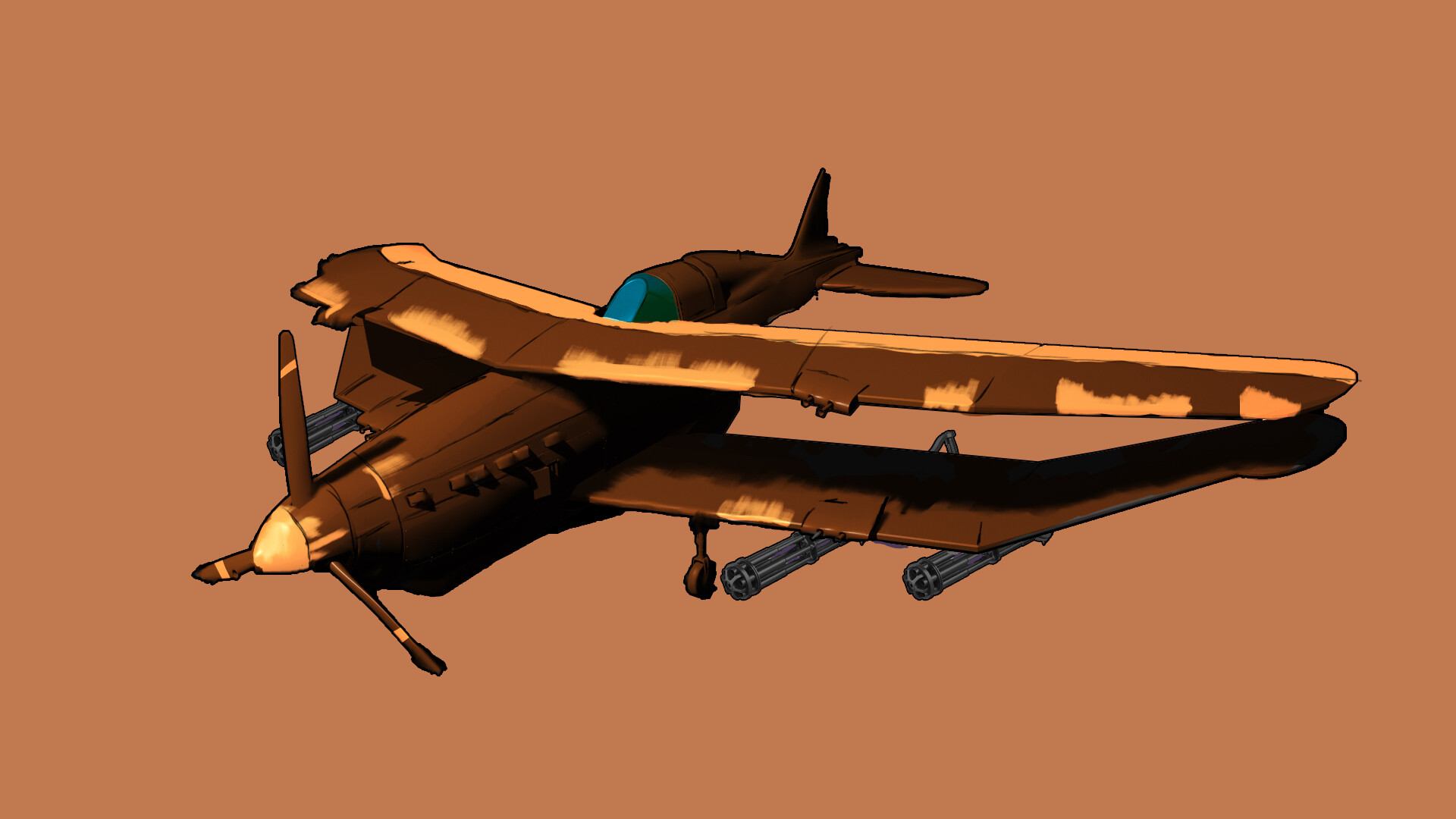 ArtStation - Scrap-gunner plane