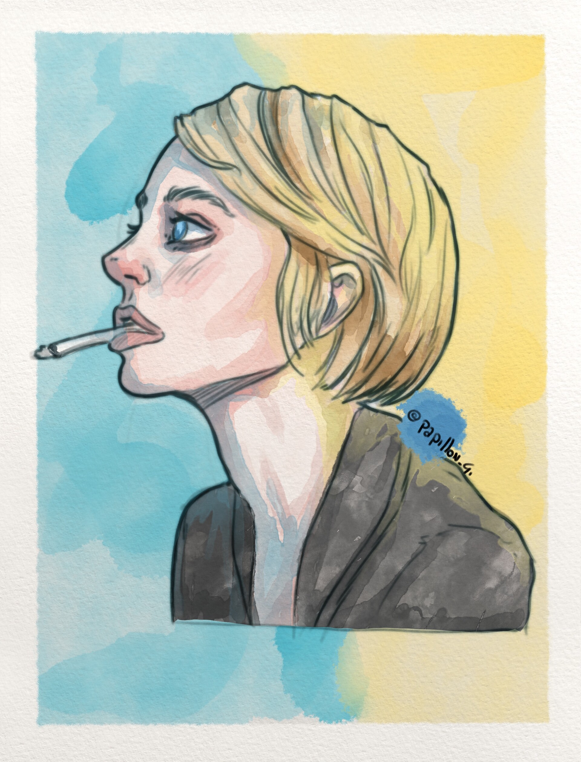 ArtStation - Portrait Digital Watercolor - Side