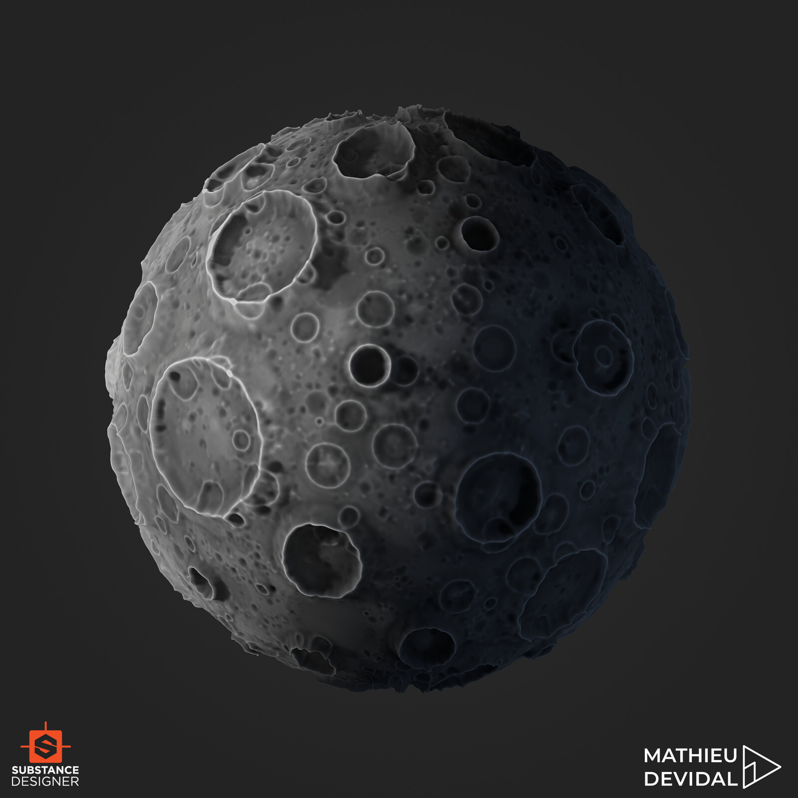 Mathieu Devidal - Stylized Moon Material - Substance Designer