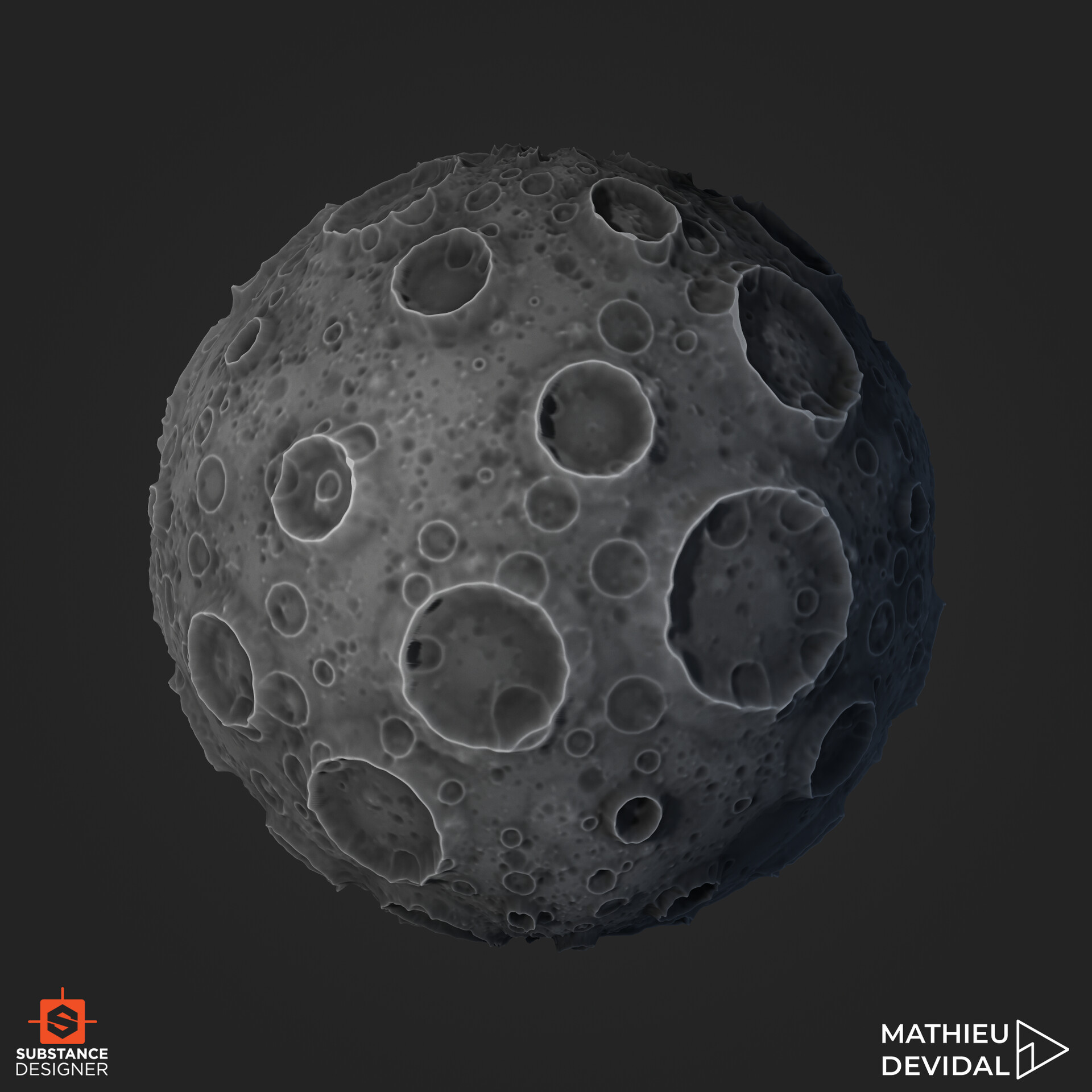 Mathieu Devidal - Stylized Moon Material - Substance Designer