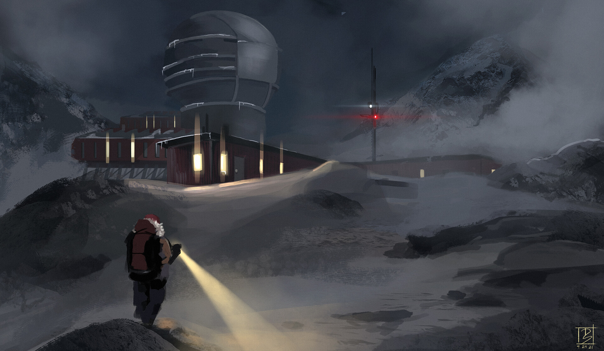 ArtStation - Arctic Base Sketch