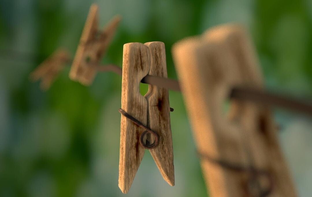ArtStation - wooden clips 3D models