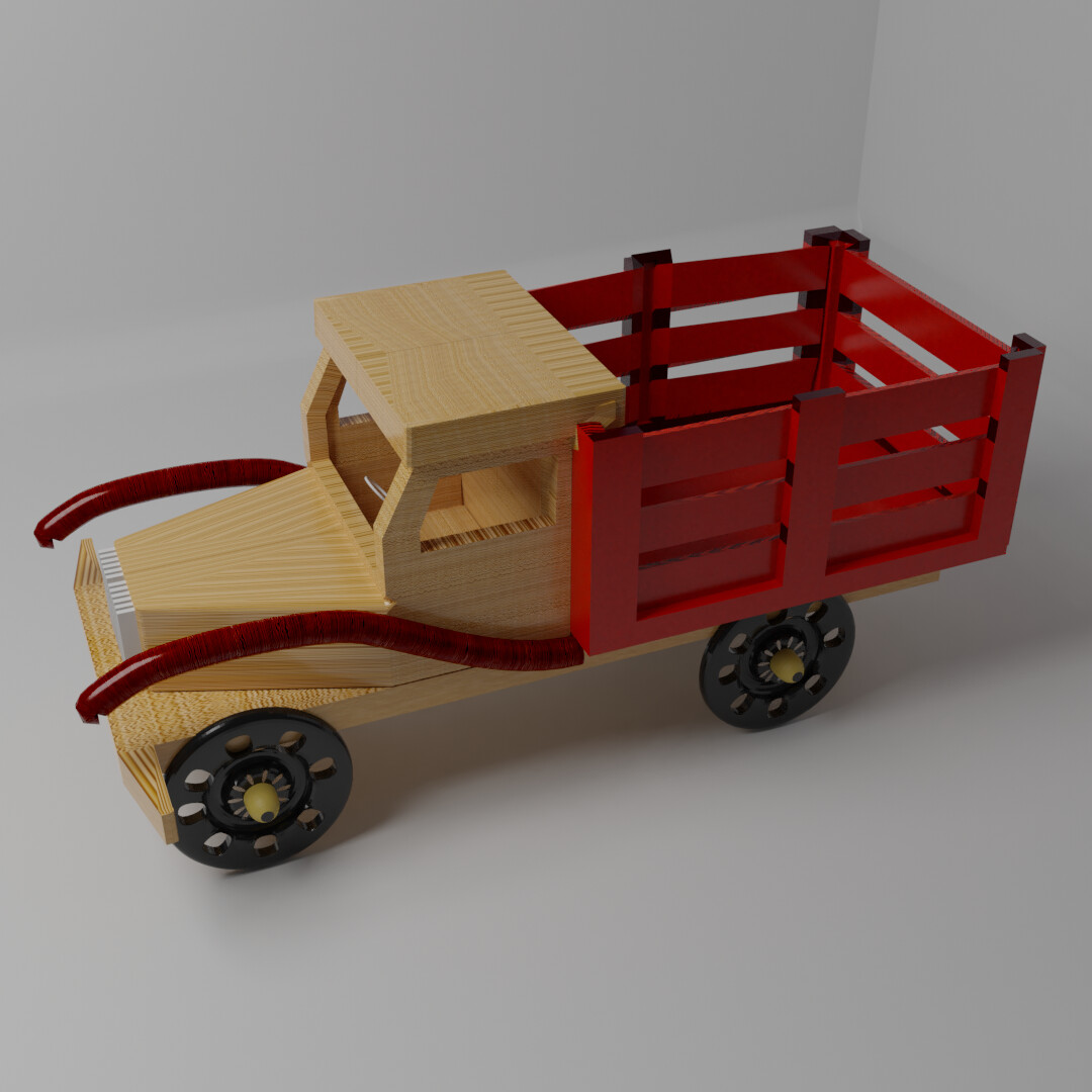 ArtStation - My Wooden Car-3D
