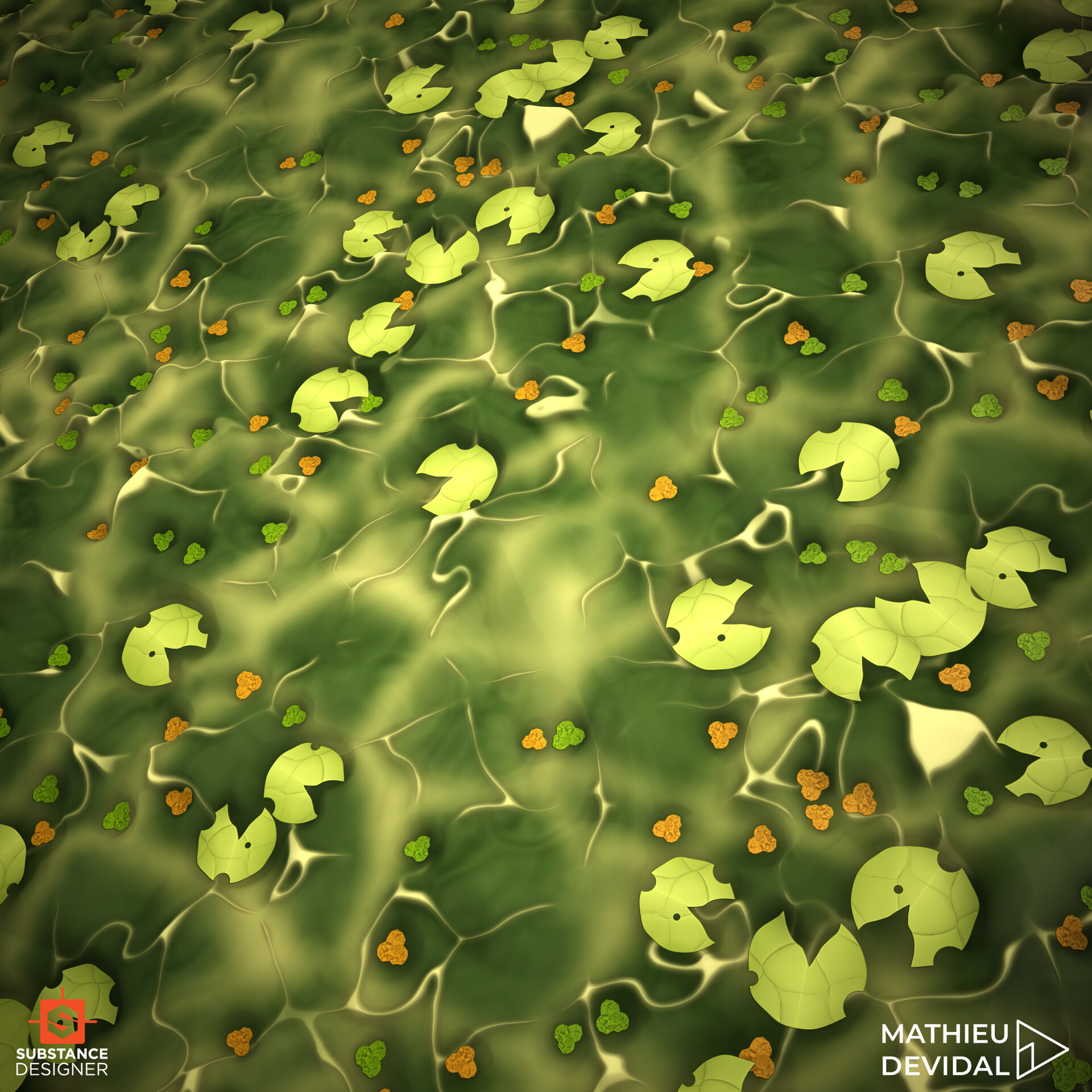 Mathieu Devidal - Stylized Pond Water Material - Substance Designer
