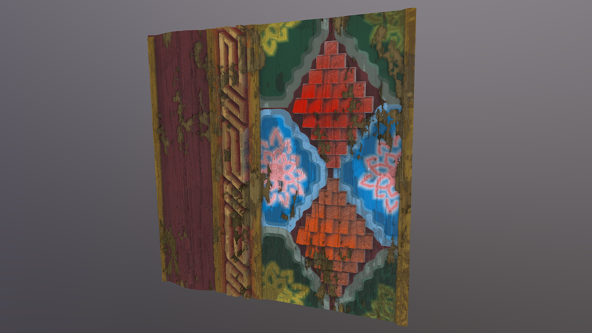 ArtStation - Tibetan Style Painted Wood Door Frame