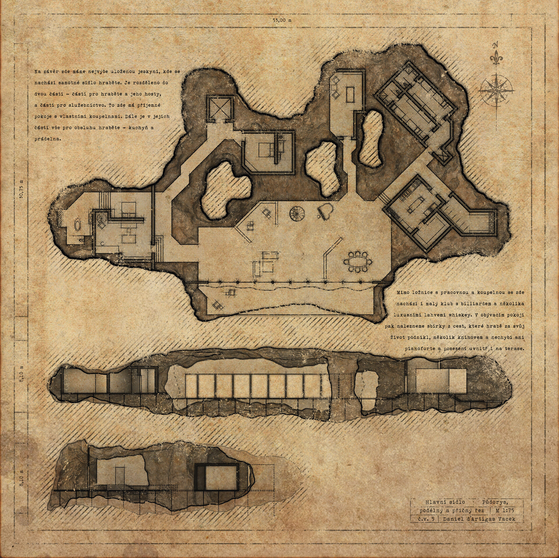 Daniel Vacek - Residence of Count d'Artigas - Steampunk cave living