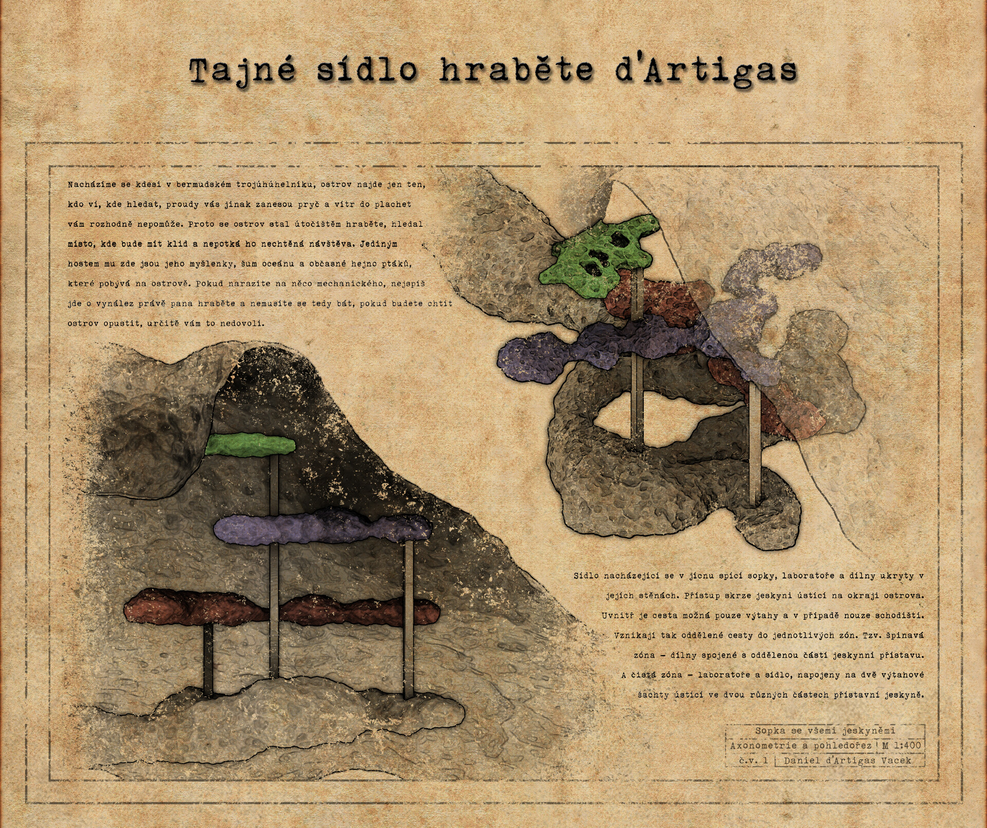 Daniel Vacek - Residence of Count d'Artigas - Steampunk cave living