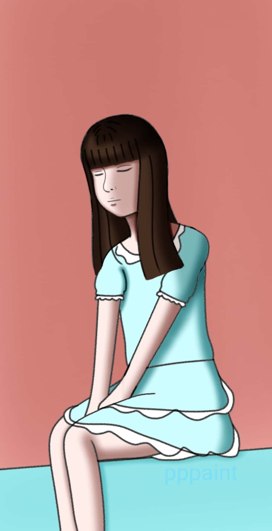 Girl Sitting Drawing Tumblr