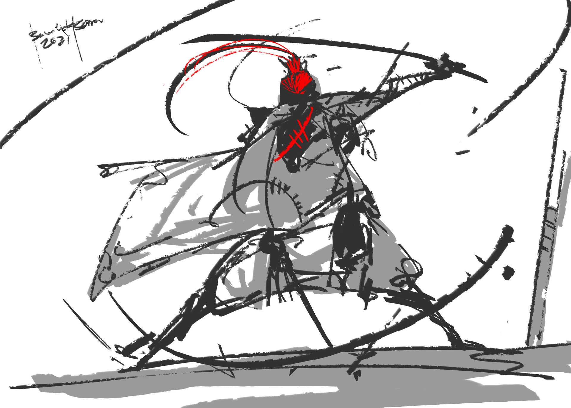 ArtStation - Speedpaint 2minute Samurai :D