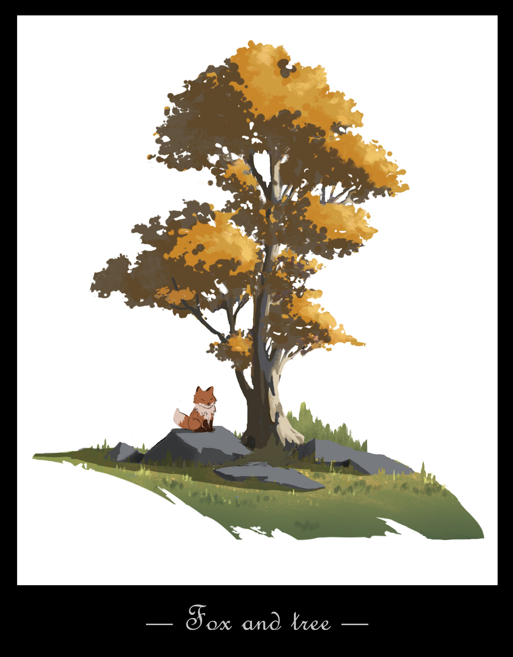 ArtStation - fox and tree
