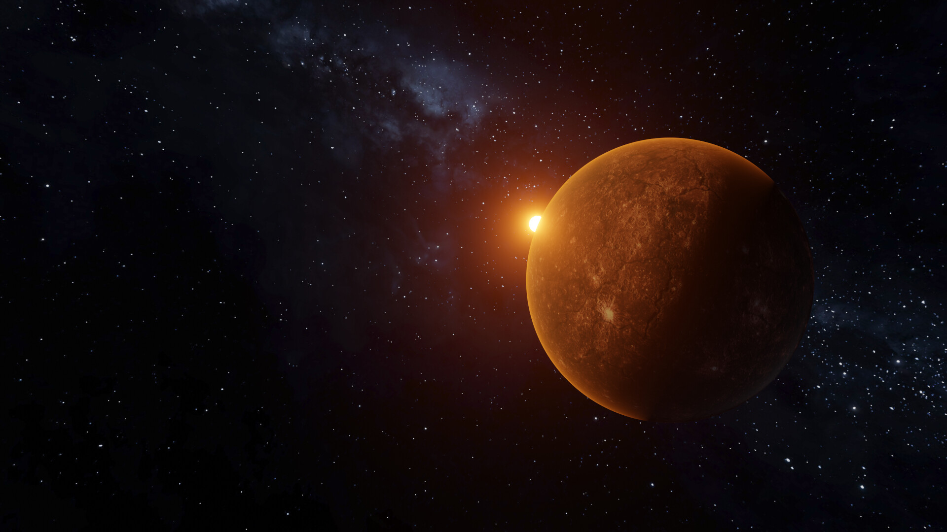 ArtStation - Mars-like planet and star