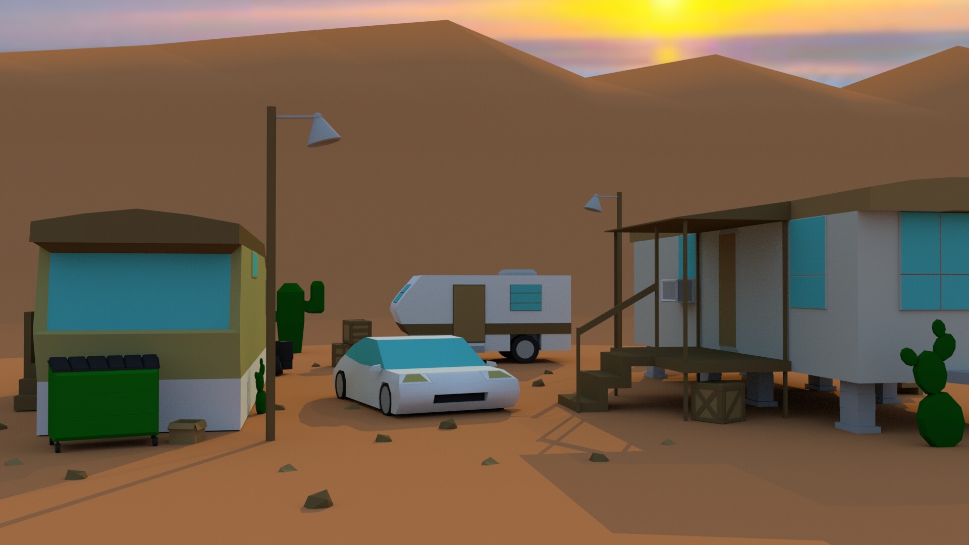 ArtStation - Low Poly Desert