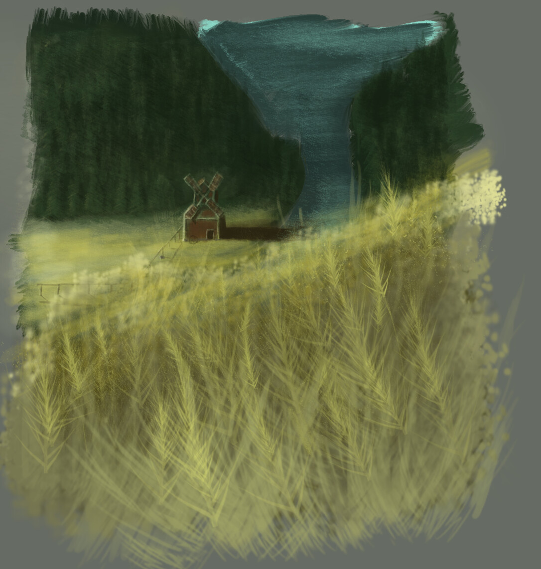 ArtStation - secluded farm mill