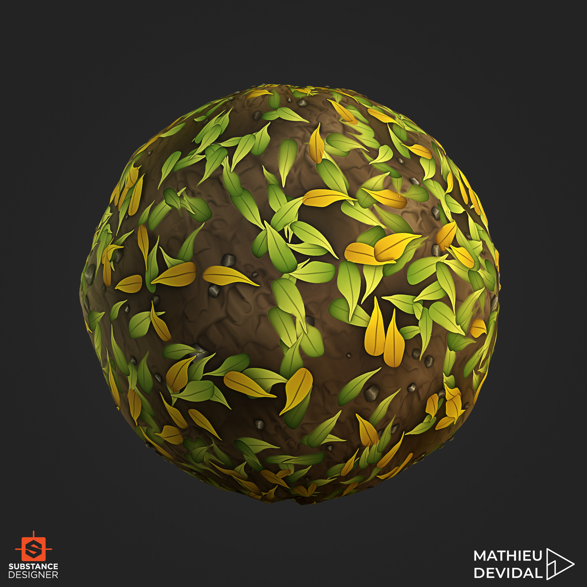 ArtStation - Stylized Leaf Ground Material - Substance Designer