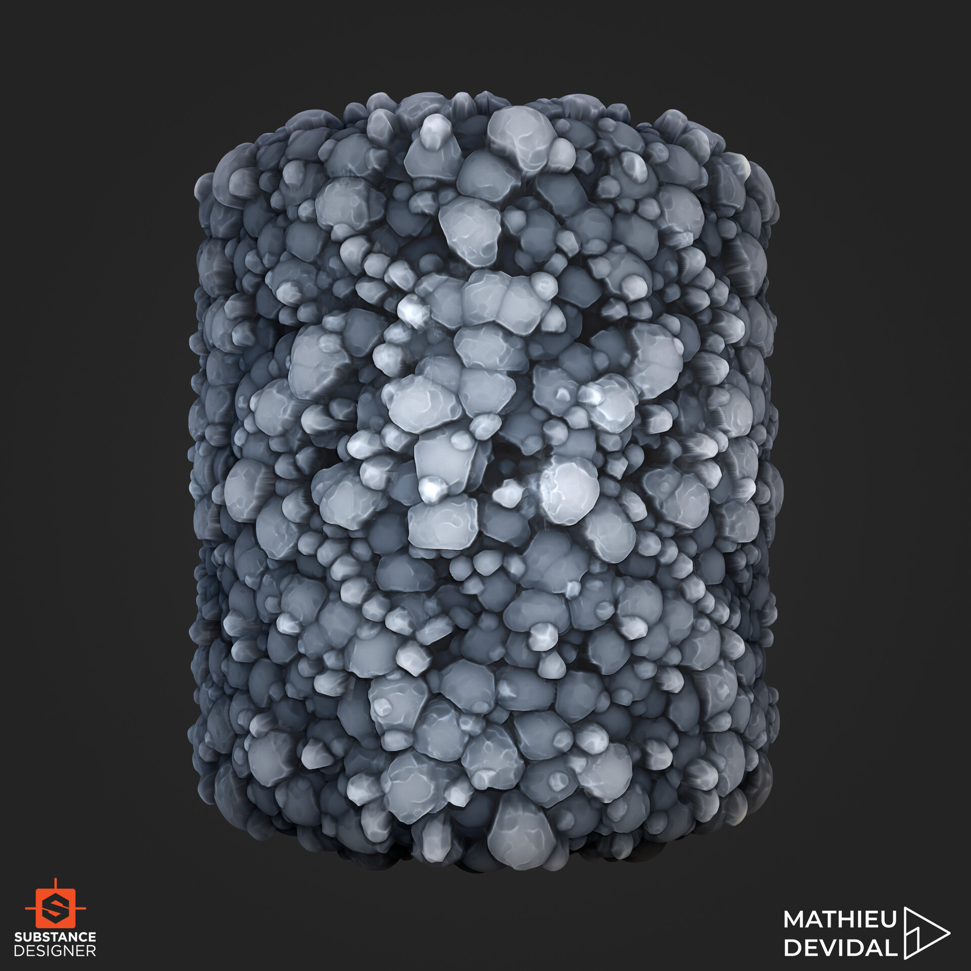 Mathieu Devidal - Stylized Peebles Material - Substance Designer