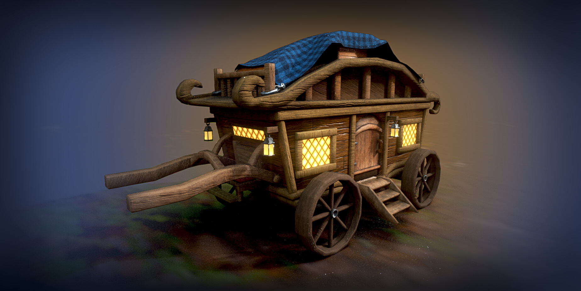 ArtStation - Rustic transport wagon