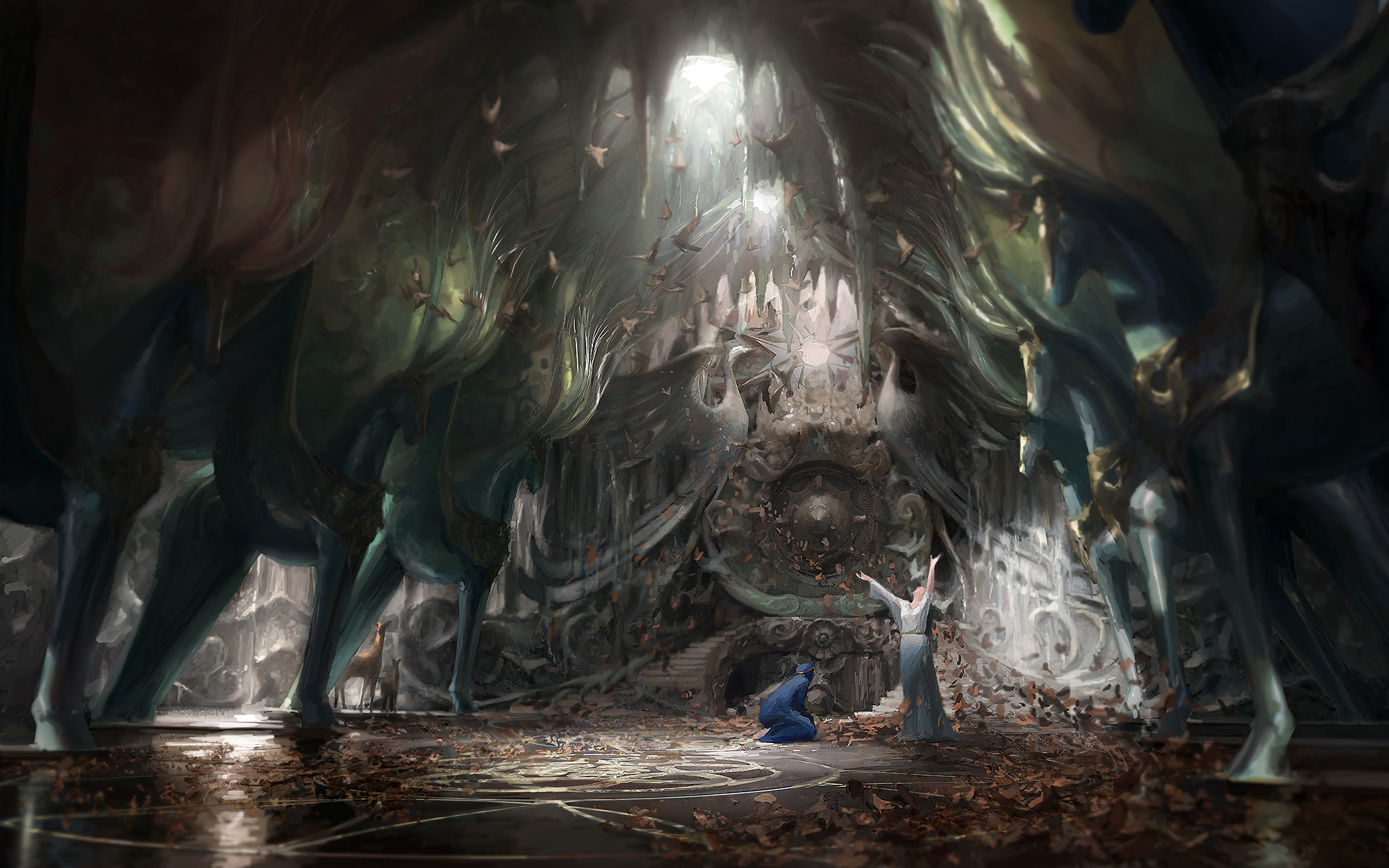 Melian the Maia and her daughter Lúthien, in the throne room of ...