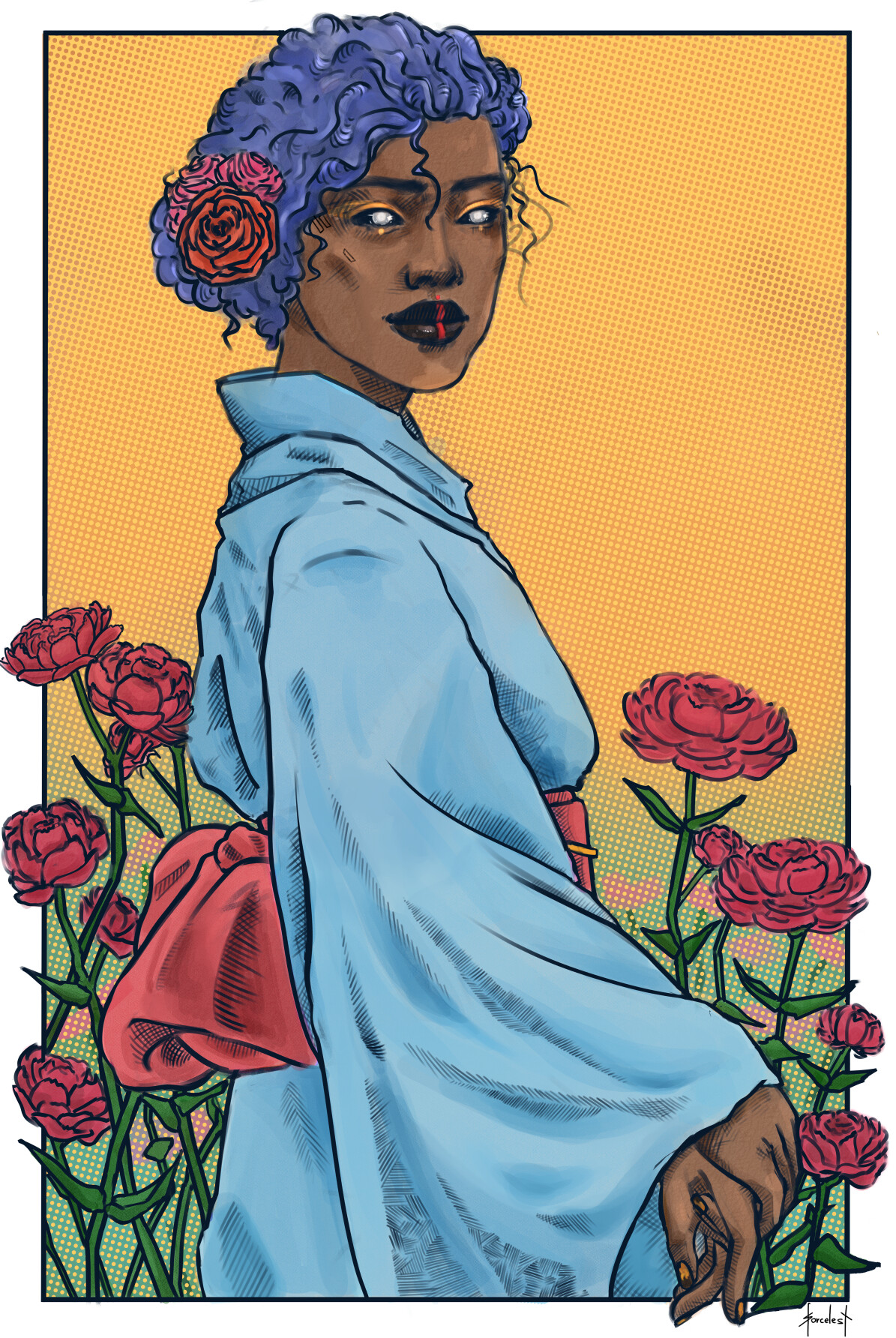 ArtStation - Vesper between flowers