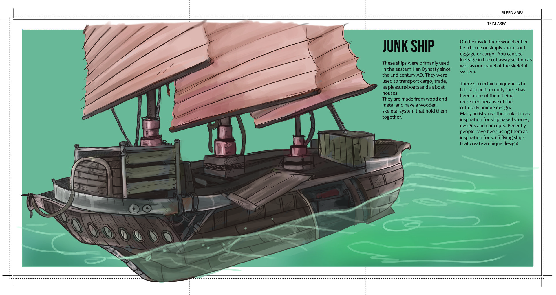 ArtStation - Junk Ship concept art - assigment
