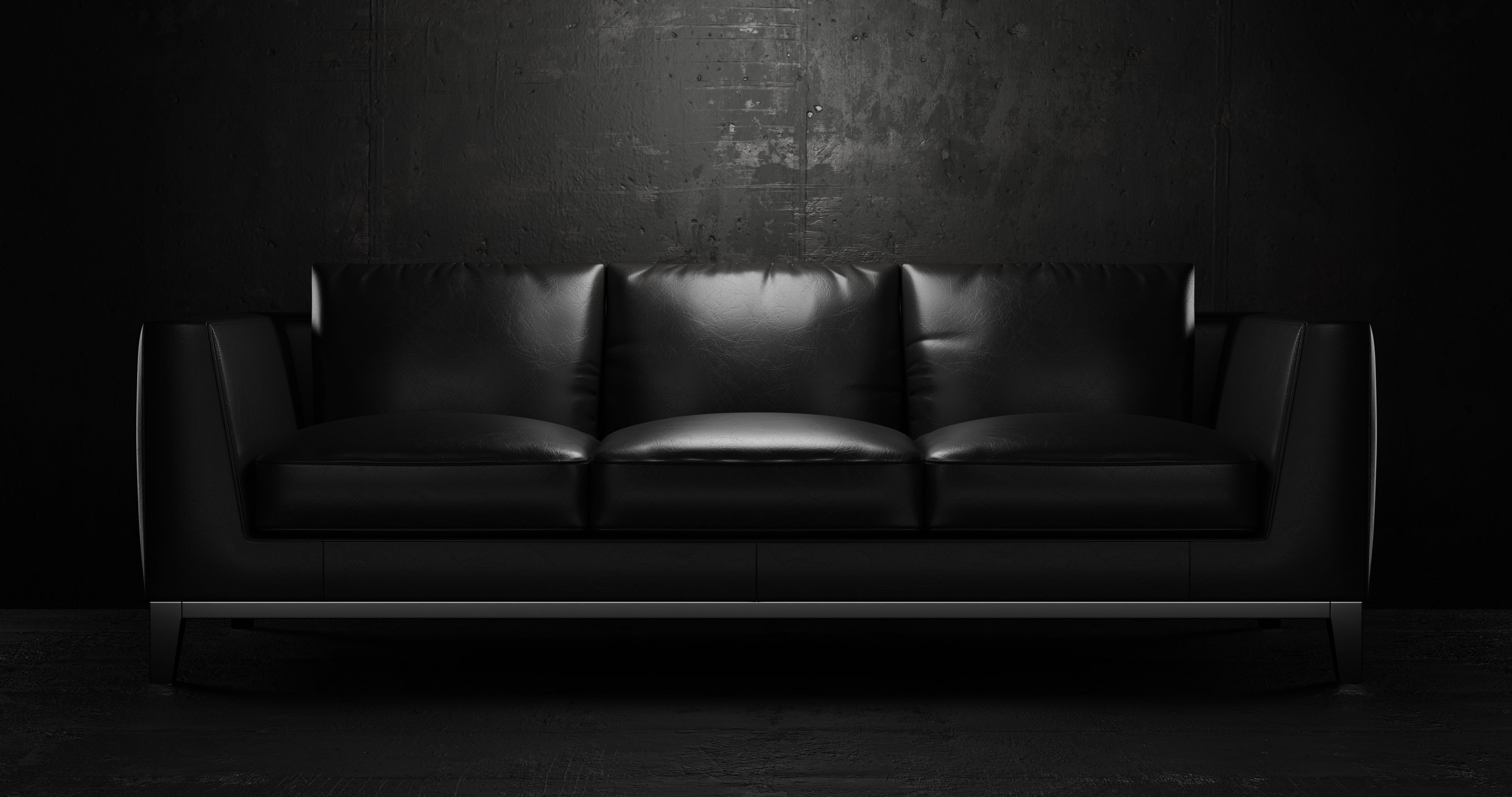 Patrick Dunphy - Black Leather Sofa