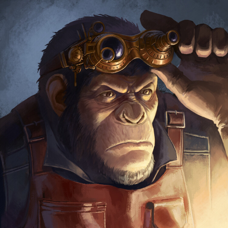 ArtStation - Ape Artificer - DnD portrait commission